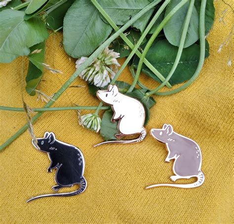 Curious Brown Agouti Rat Rose Gold Enamel Pin Etsy