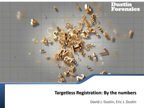 Targetless Registration By The Numbers By David Dustin Pdf