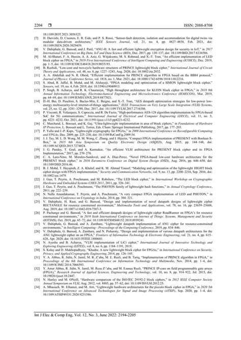 Lightweight Anu Ii Block Cipher On Field Programmable Gate Array Pdf Programming Languages