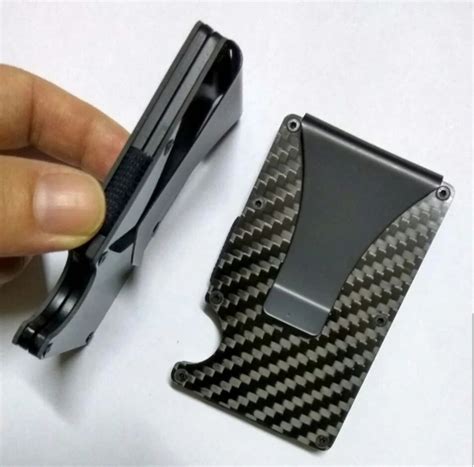 Slim Carbon Fibre Wallet With Money Clip Rfid Edc