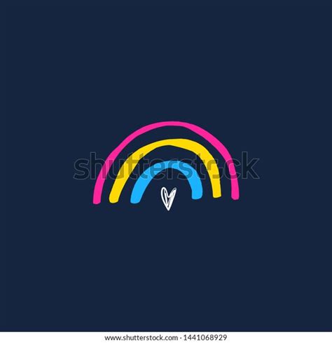 Pansexual Doodle Rainbow Shape Parade Logo Stock Vector Royalty Free