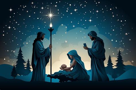 Premium Ai Image Vector Illustration Of A Detailed Nativity Scene Set Ai Generated