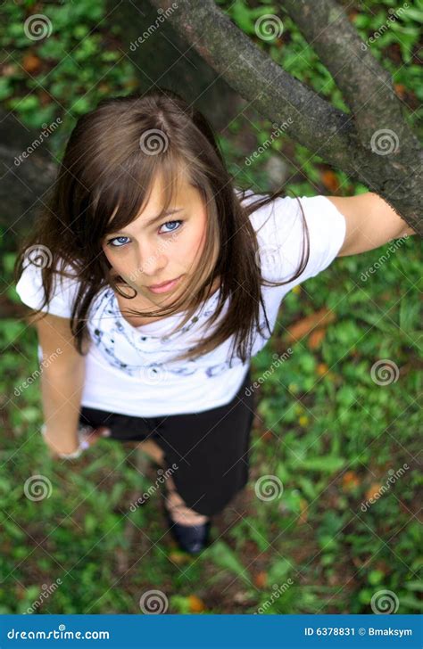 Young Pretty Girl On The Grass Stock Image Image Of Feeling