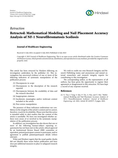 PDF Retracted Mathematical Modeling And Nail Placement Accuracy Analysis Of NF