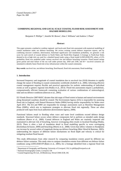 Pdf Combining Regional And Local Scale Coastal Flood Risk Assessment
