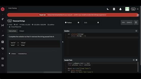 Codewars Reversed Strings Python 8 Kyu Youtube