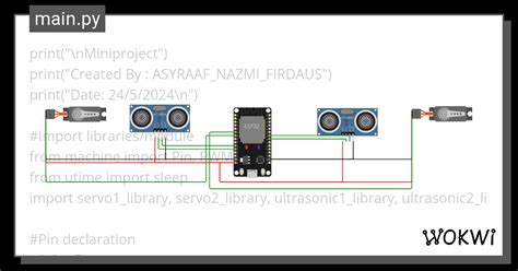 Ultrasonic Sensor Servo Motor Wokwi Esp32 Stm32 Arduino Simulator