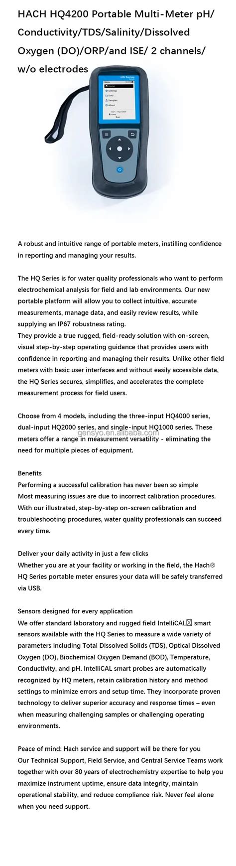 Hach Hq Portable Multi Meter Ph Conductivity Tds Salinity Dissolved Oxygen Do Orp And Ise