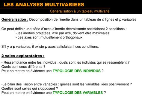 Ppt Les Analyses MultivariÉes En Biologie Powerpoint Presentation