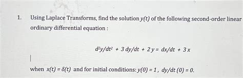 solved using laplace transforms find the solution y t ﻿of