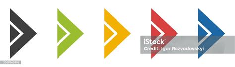 Arrow Set Icon Colored Arrow Symbols Isolated Vector Graphic Elements With Arrows Stock