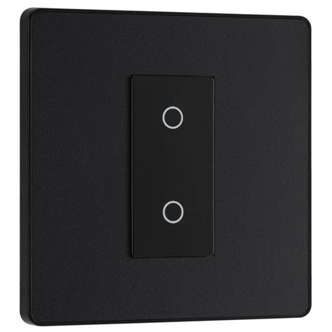 Bg Pcdmbtdm1b Matt Black Evolve 1 Gang 200w Trailing Edge Master Touch Dimmer Black Insert