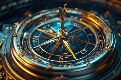 A Trophy In The Shape Of A Compass Pointing Toward Premium Ai Generated Image