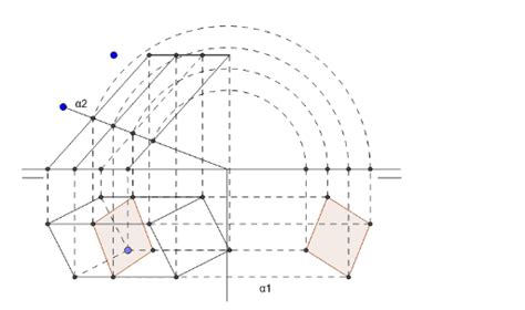 Verdadera magnitud sección prisma recto plano proyectante v GeoGebra