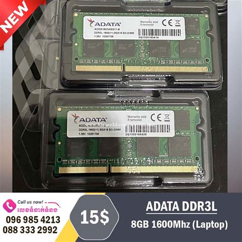 Adata Ddr3l 8gb Laptop Price 15 00 In Phsar Depou Pir Tuol Kouk Phnom Penh Cambodia