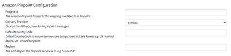 Amazon Pinpoint SMS Symbee Connect Online Reference