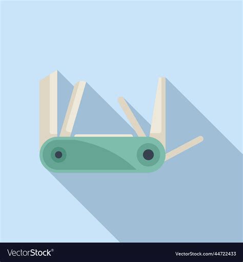 Knife Kit Icon Flat Army Multitool Royalty Free Vector Image