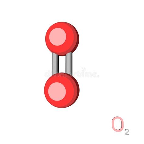 Oxygen Model Molecule Isolated On White Background 3d Rendering