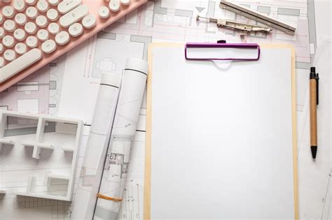 Premium Photo Construction Concept Residential Building Blueprint