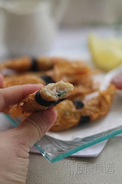 厨苑食谱 最佳食谱12~点心， 鲜虾腐皮卷【30】bree12~dim Sum （deep Fried Prawn Beancurd Roll）