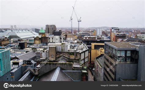Glasgow Cityscape United Kingdom Roofs Multiple Old Residential Modern