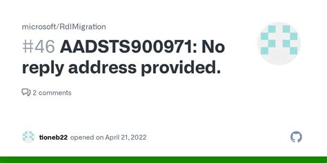 AADSTS900971 No Reply Address Provided Issue 46 Microsoft