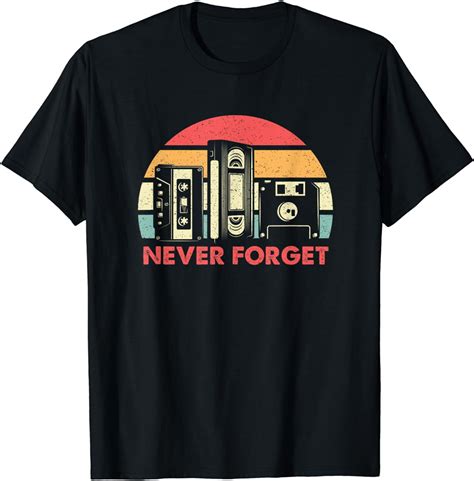 Never Forget T Shirt Cassette Tape Vhs Computer Floppy Disk T Shirt