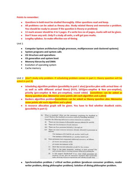 Os Important Questions And Instructions Pdf Kernel Operating System Process Computing