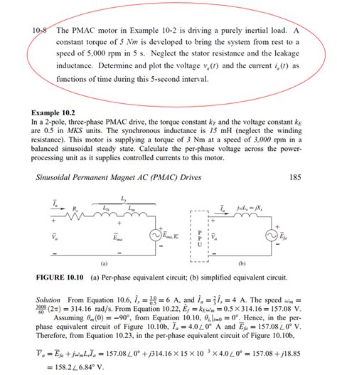 Solved The Pmac Motor In Example 10 2see Below Is Driving