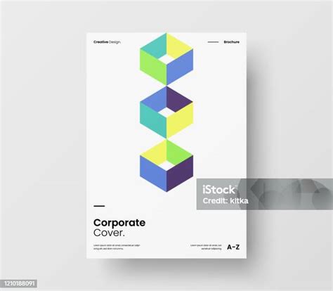 驚人的業務演示載體a4垂直方向首頁類比現代企業報告涵蓋抽象幾何插圖設計佈局公司標識手冊範本向量圖形及更多a4紙圖片 A4紙 傳單 具有