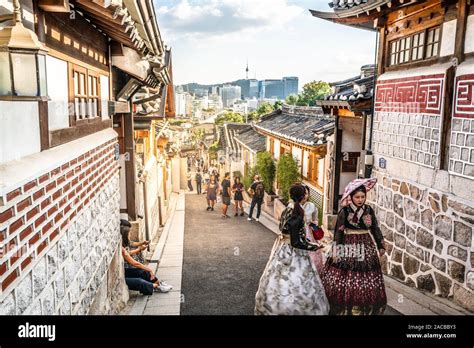Seoul Korea 23 September 2019 Bukchon Hanok Village Alley View With
