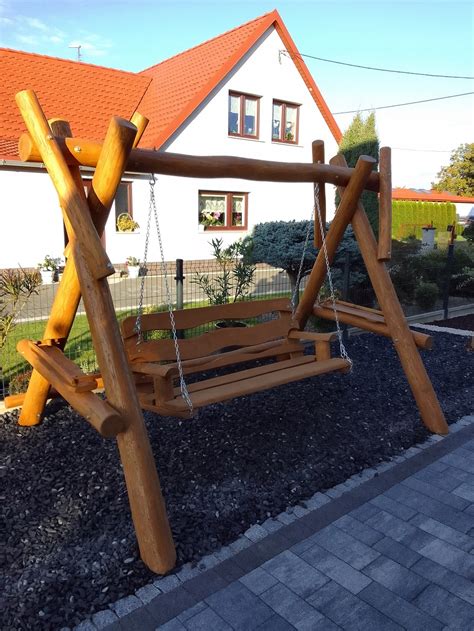 huśtawka ogrodowa drewniana z bali producent 13669872377 Allegro pl