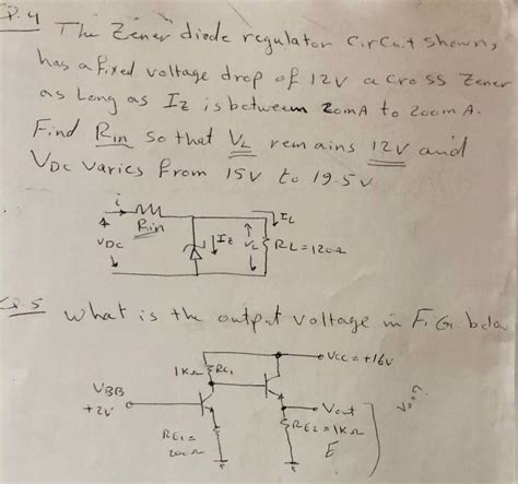 Solved As The Zener Diode Regulator Circuit Shown Has A