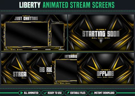 Yellow Clean Overlay Pack For Twitch Youtube Yellow Overlay Stream