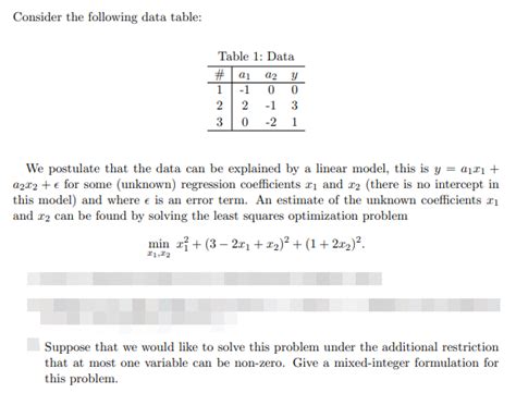 solved consider the following data table we postulate that