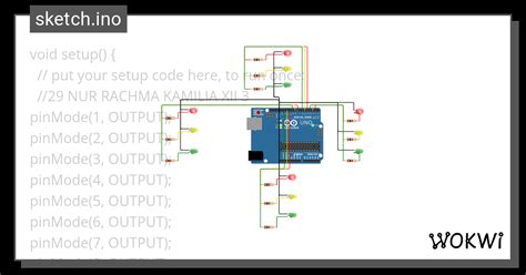 lampu perempatan amel wokwi esp32 stm32 arduino simulator