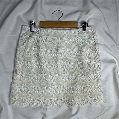 White Lace Pencil Skirt On Carousell