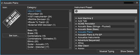 Track Right Click Commands Virtual Instrument Track Acoustica