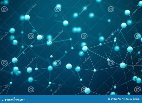Abstract Science Technology Atom Polygon Blue Background Tech Connect Networking Web Sphere