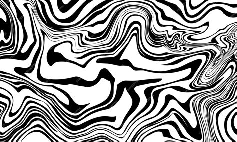 Premium Vector Abstract Wavy Black White Fluid Pattern Background