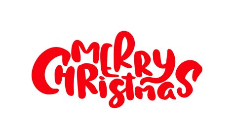 Merry Christmas Vector Text Calligraphic Lettering Design Card Template Creative Typography For