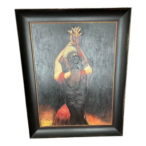 Vintage Framed Fabian Perez Flamenco Dancer Limited Edition Giclee