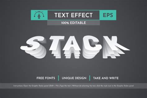 Stack Editable Text Effect Font Style Graphic By Rwgusev · Creative Fabrica
