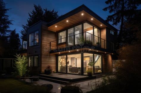 Smart Home With Voice Activated Lights Music And Climate Control Stock