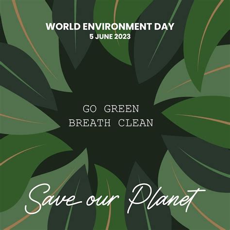 Ilustração Vetorial Do Dia Mundial Do Meio Ambiente Fundo Verde Com