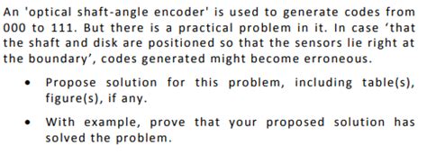 Solved An Optical Shaft Angle Encoder Is Used To Generate Chegg Com