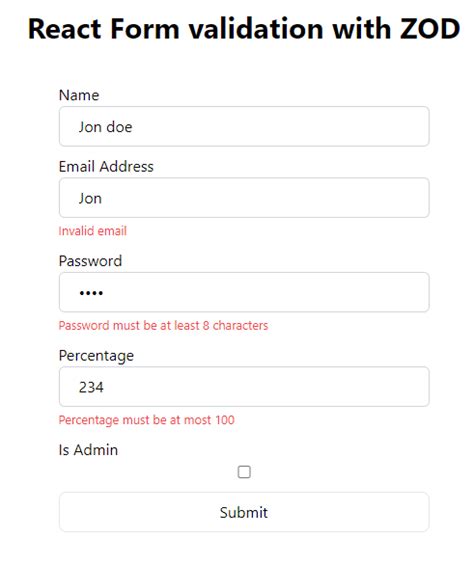 React And Express Js Form Validations With Zod