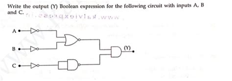 Write The Output Y Boolean Expression For The Following Circuit With In