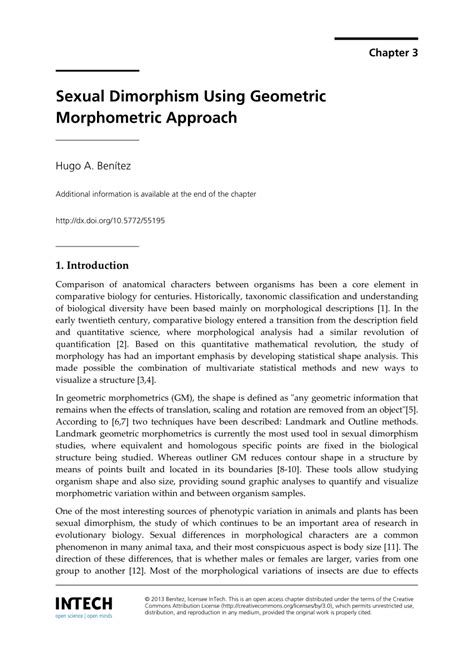 Pdf Sexual Dimorphism Using Geometric Morphometric Approach
