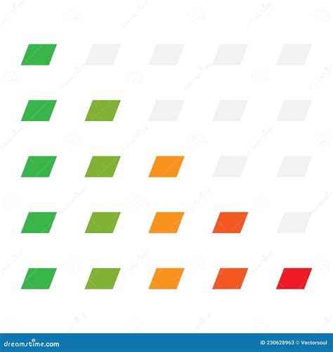 5 Step Simple Progress Level Indicator With Color Code Progression